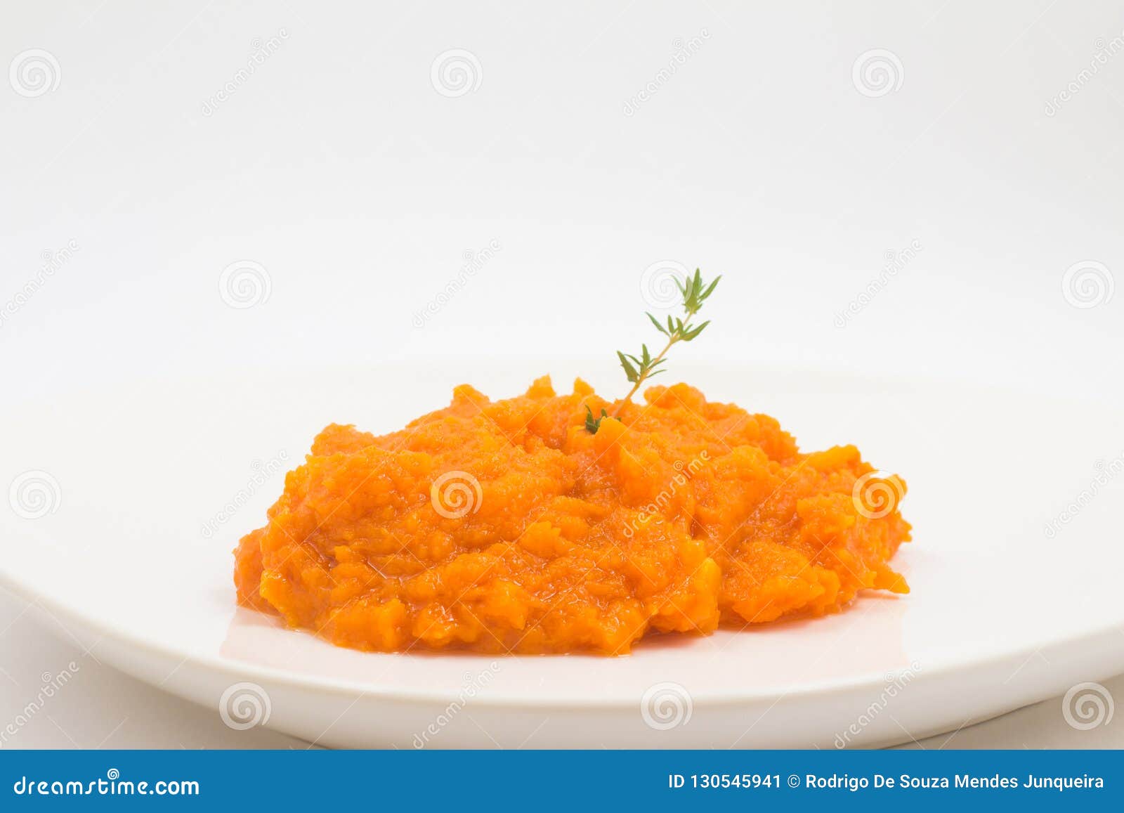 Pumpkin puree on a plate stock image. Image of diet - 130545941