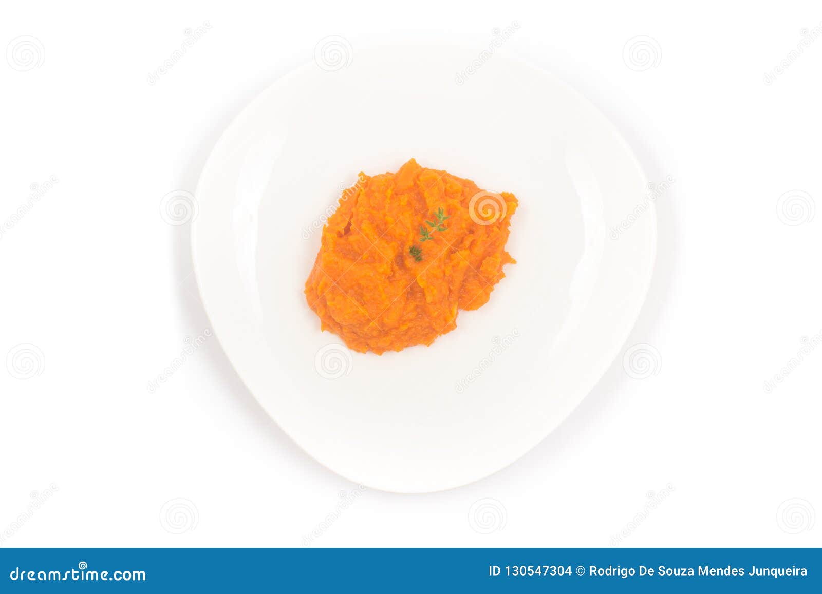 Pumpkin puree on a plate stock photo. Image of puree - 130547304