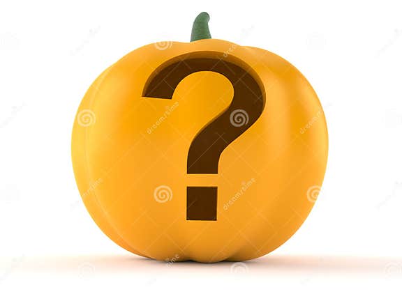 Pumpkin with Question Mark Symbol Stock Illustration - Illustration of ...