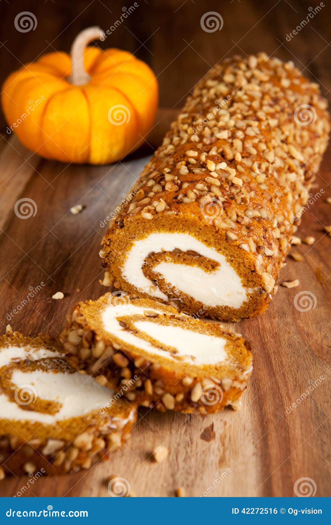 Pumpkin roll stock photo. Image of cake, autumn, thanksgiving - 42272516