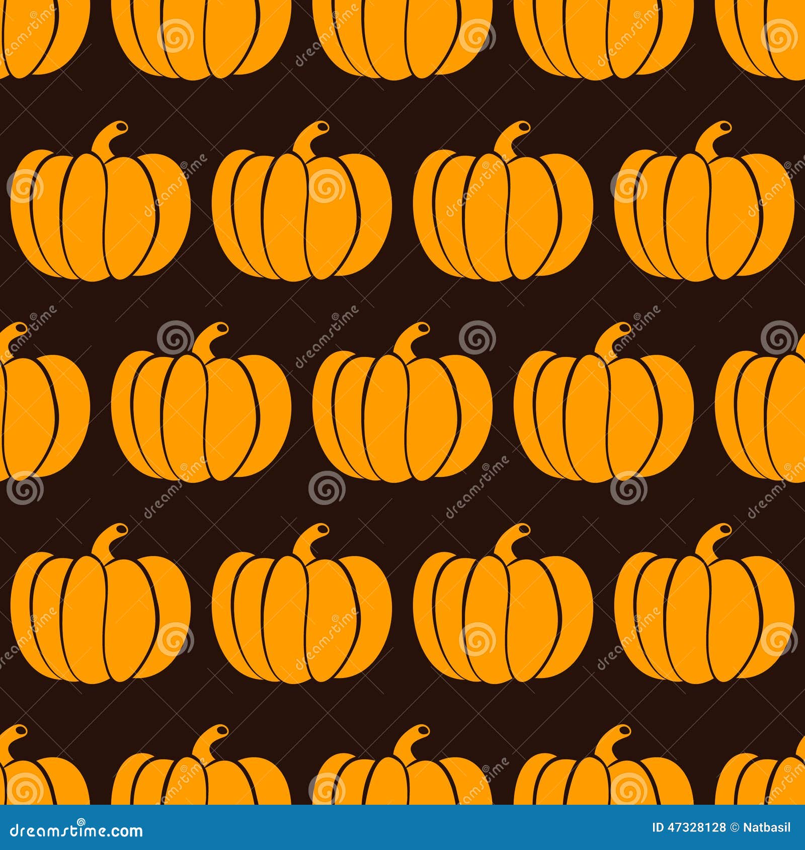 Pumpkin seamless pattern stock vector. Illustration of orange - 47328128