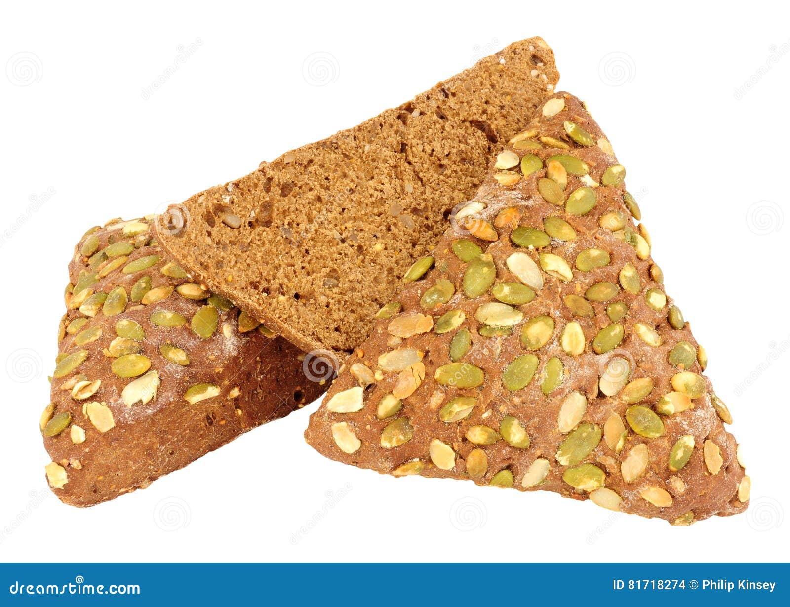 Pumpkin Seed Covered Pumpernickel Bread Triangles Stock Photo - Image ...