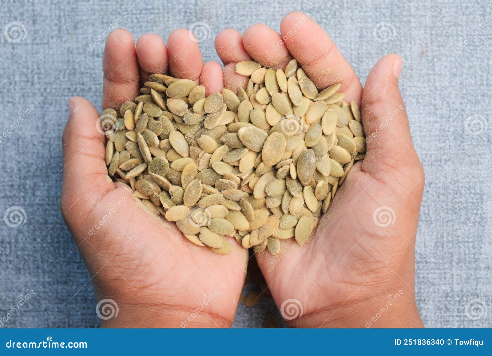 Pumpkin Seeds on Hand Close Up Stock Photo - Image of organic, healthy ...