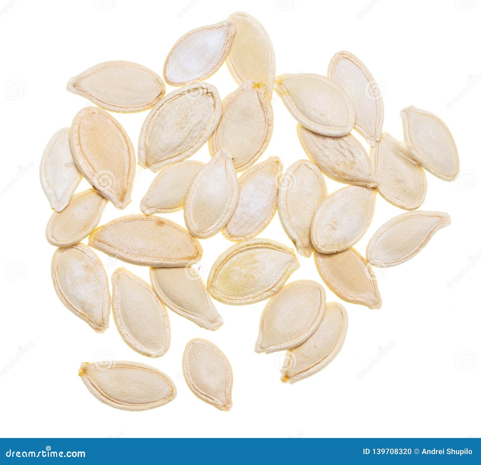 Pumpkin Seeds Isolated on White Background Stock Photo - Image of grain ...