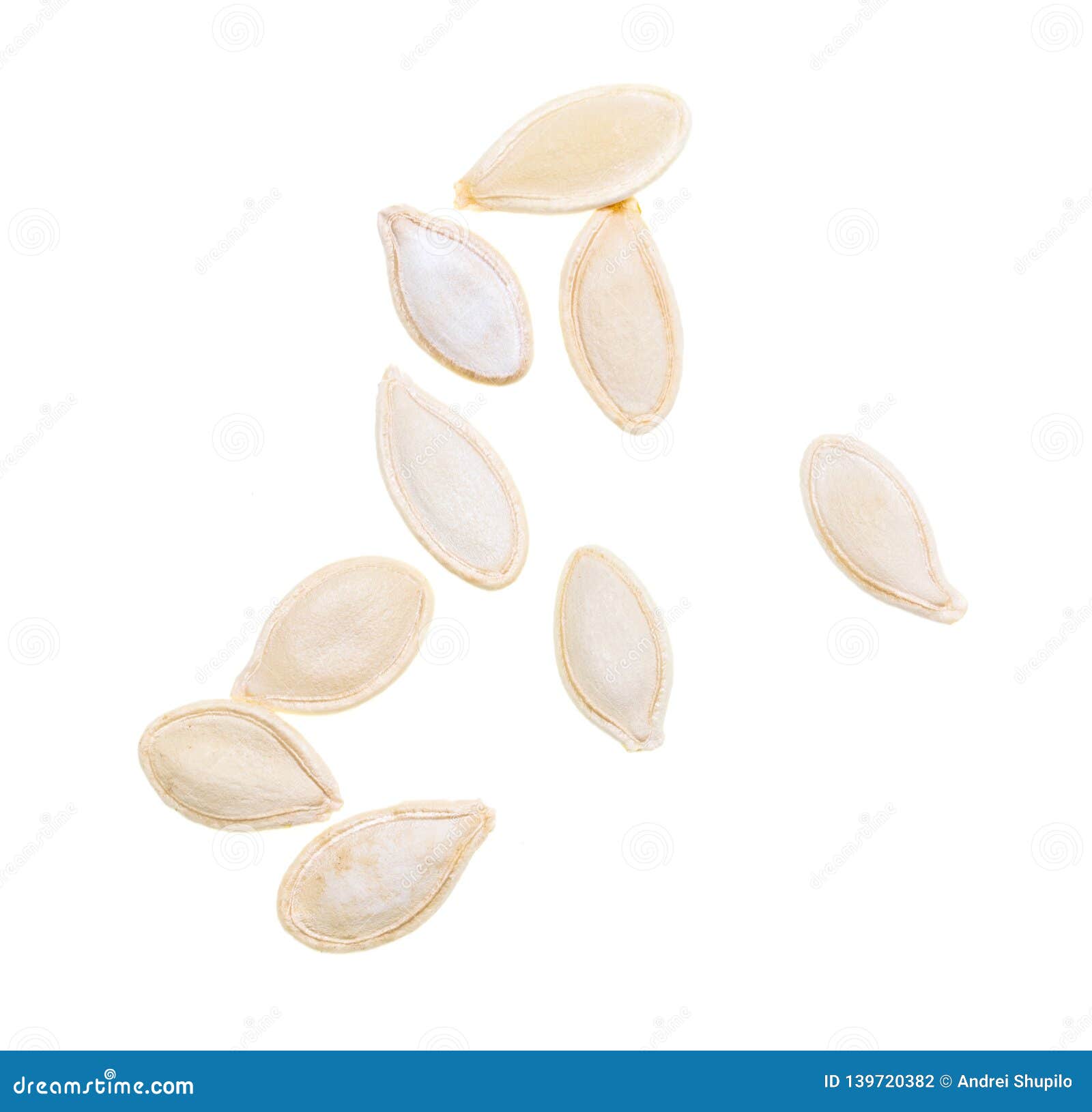 Pumpkin Seeds Isolated on White Background Stock Photo - Image of ...