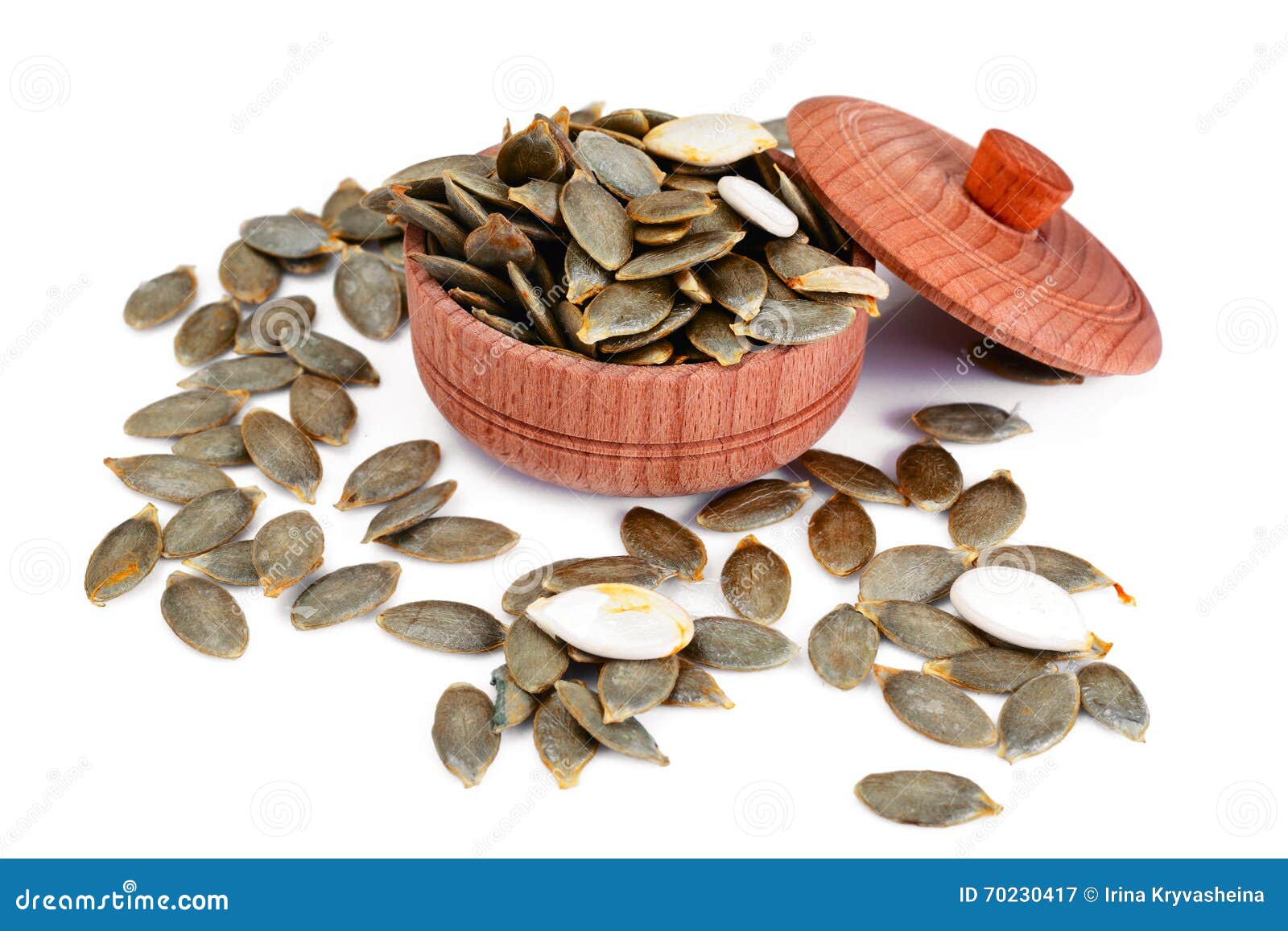 Pumpkin Seeds Isolated on White Background. Stock Image - Image of ...