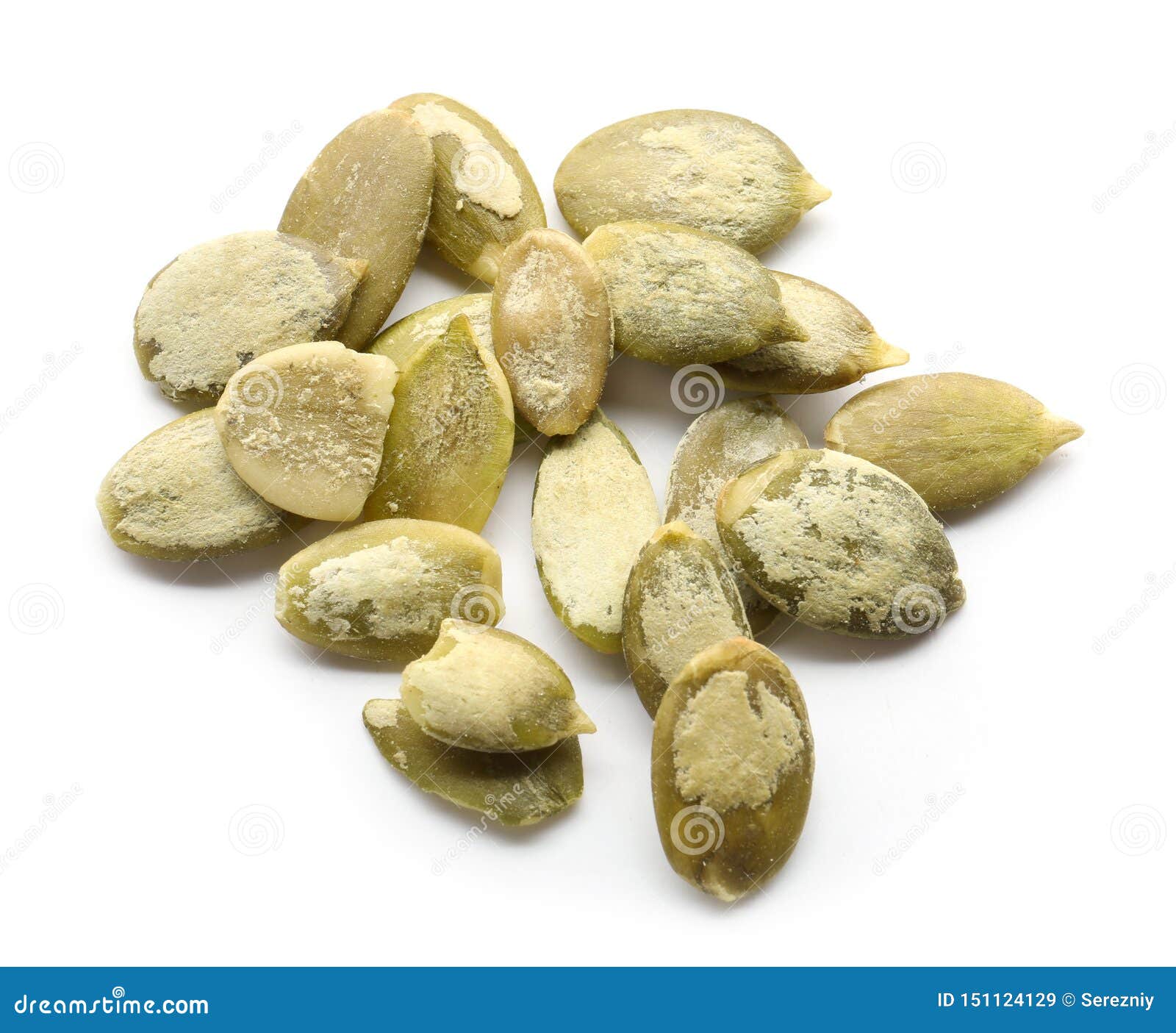 Pumpkin Seeds on White Background Stock Image - Image of seed, white ...