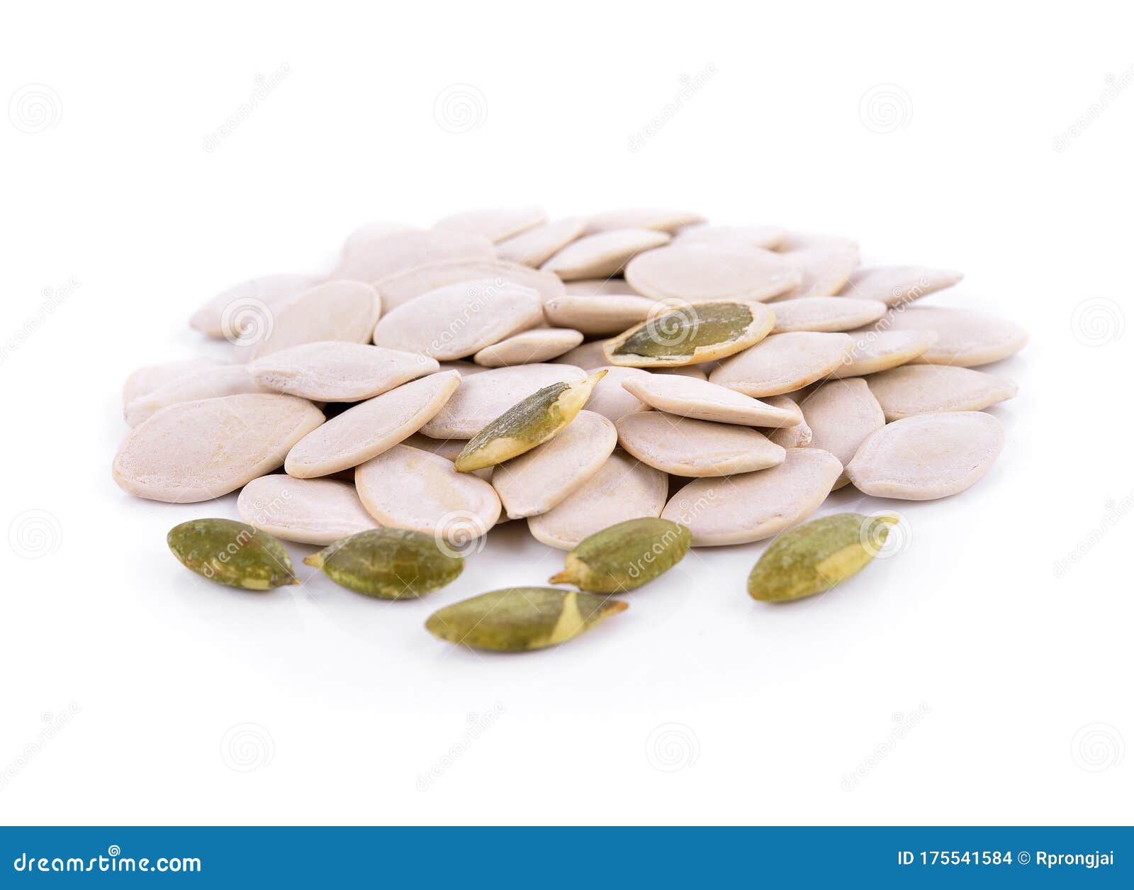 Pumpkin Seeds on a White Background Stock Photo - Image of aliment ...