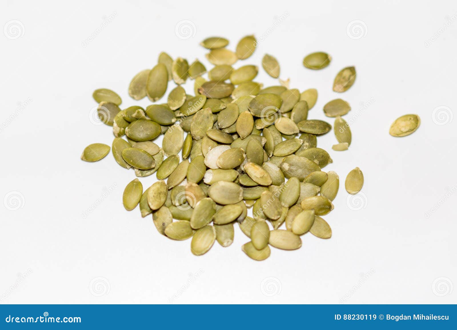 Pumpkin Seeds on a White Background Stock Image - Image of dried, macro ...