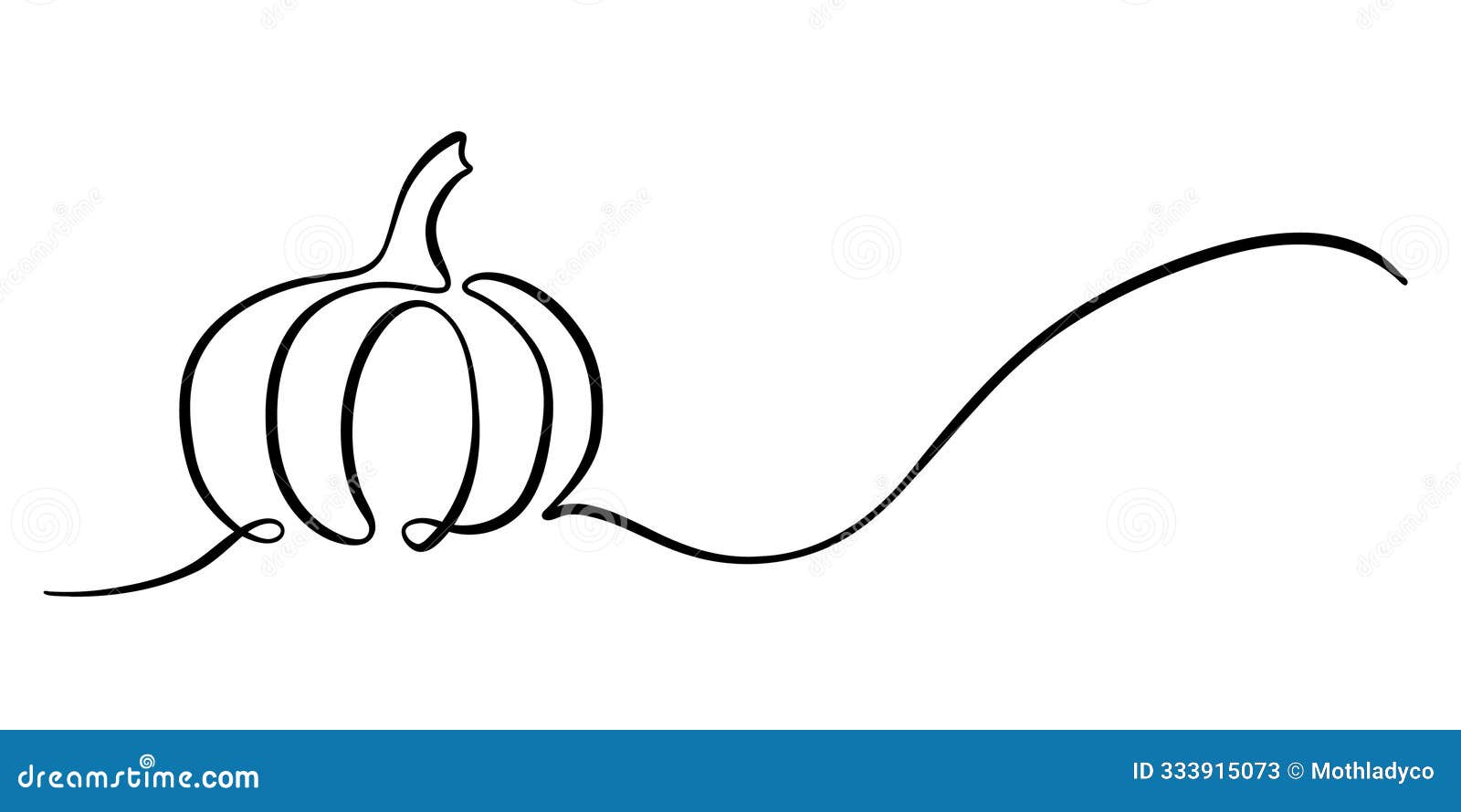 Pumpkin Single Line Art, Elegant Banner Design Stock Vector ...