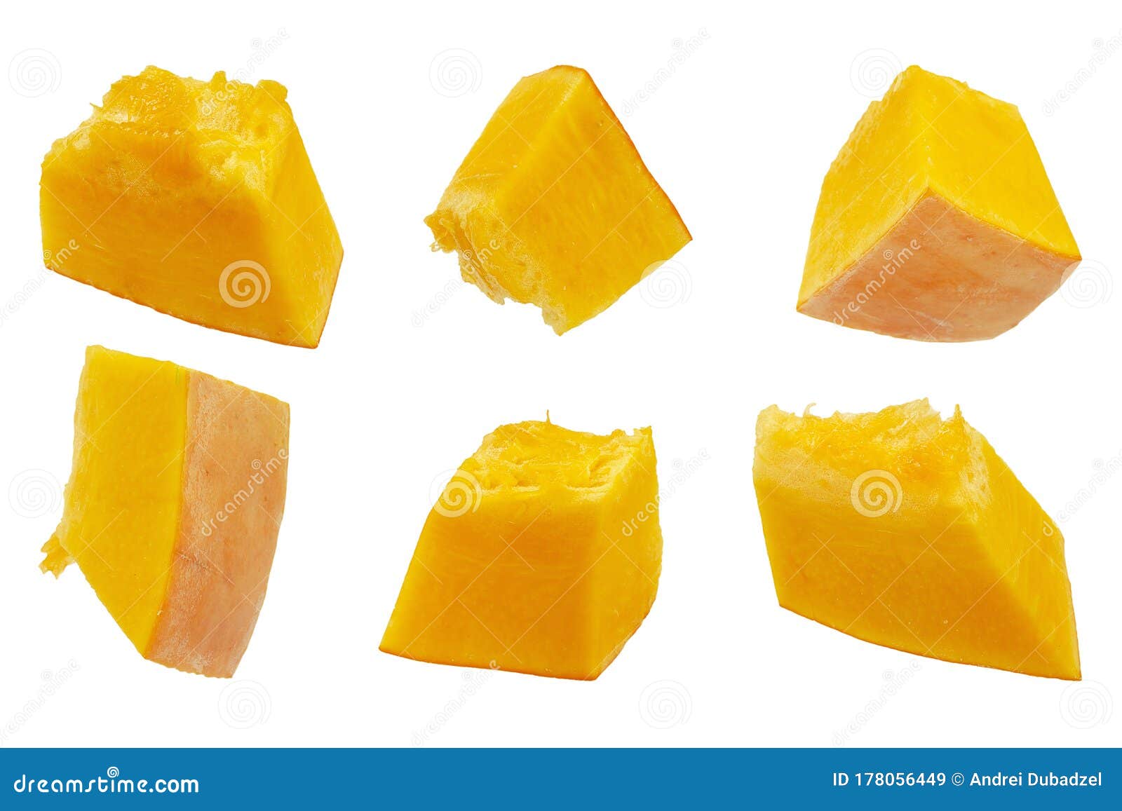 Pumpkin Slices Isolated on a White Background, Top View. Sliced Pumpkin ...