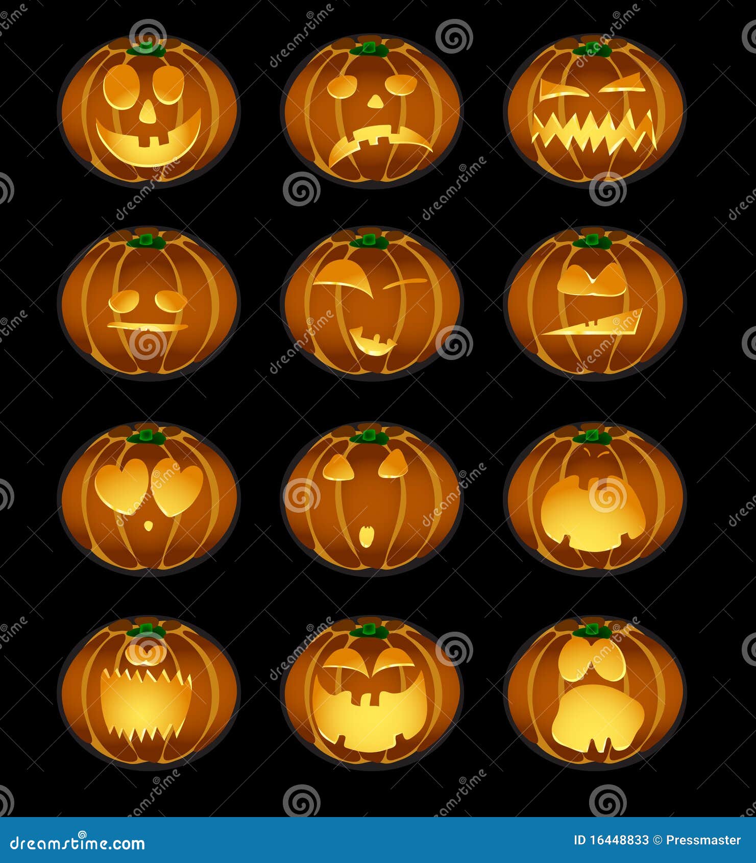 Pumpkin smiles stock illustration. Illustration of collection - 16448833
