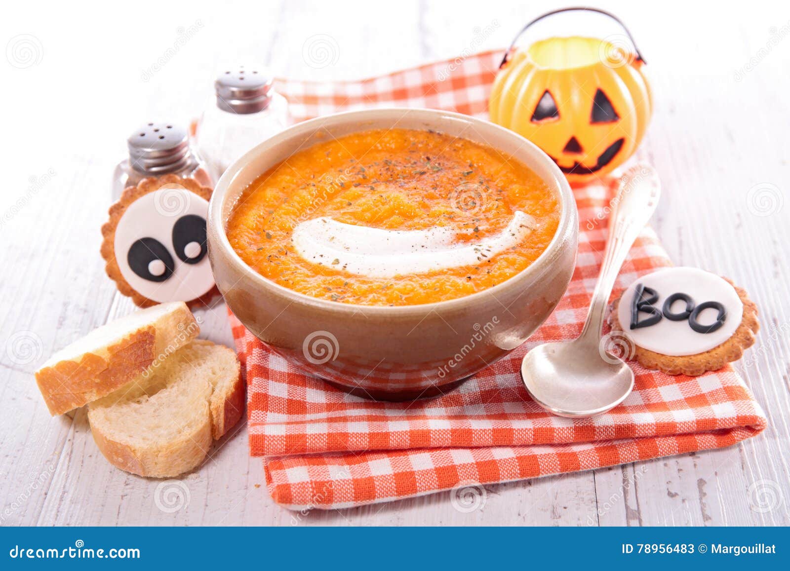 Pumpkin soup for halloween stock image. Image of studio - 78956483