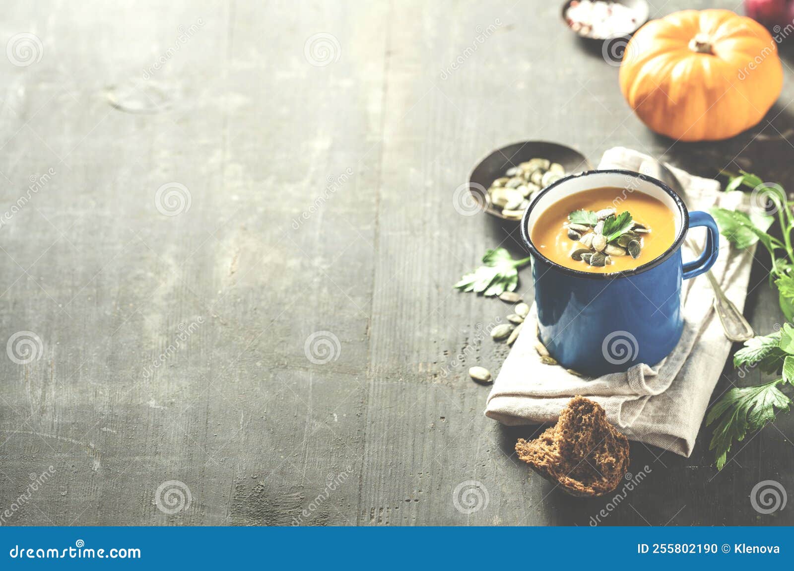 Pumpkin Soup in a Metal Pot цшер сщзн ызфсу Stock Photo - Image of ...