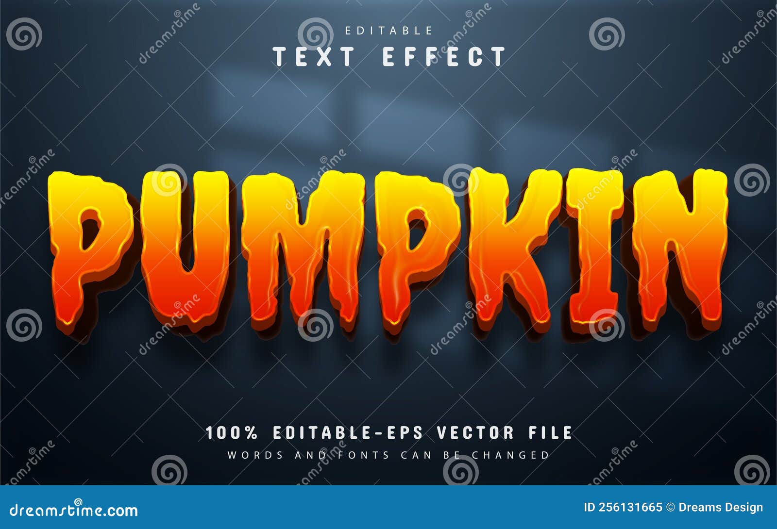Pumpkin Text Effect Editable Stock Vector - Illustration of brown ...