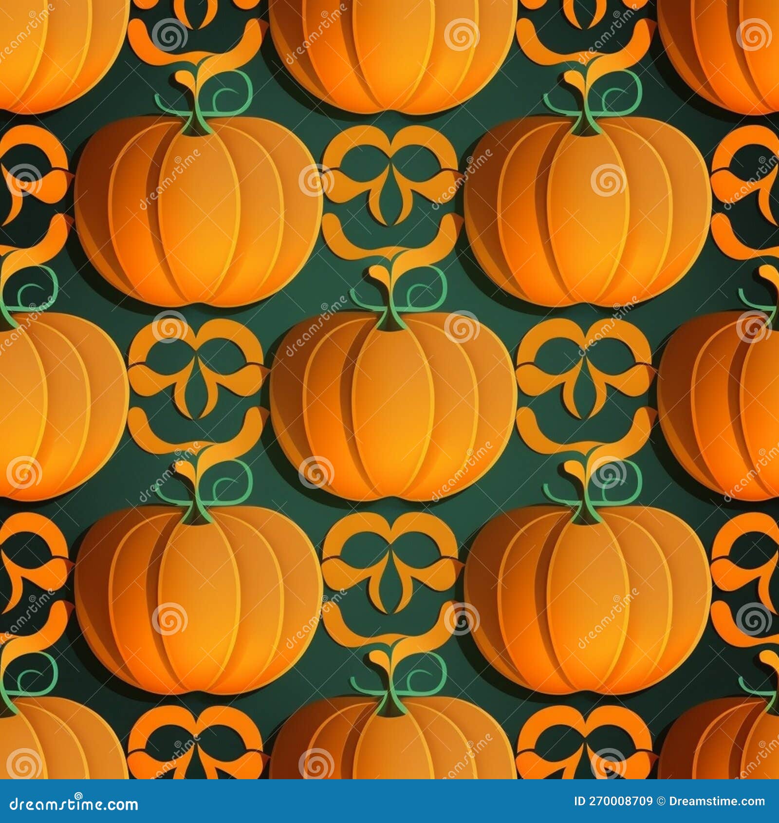 Pumpkin themed pattern stock illustration. Illustration of gourd ...