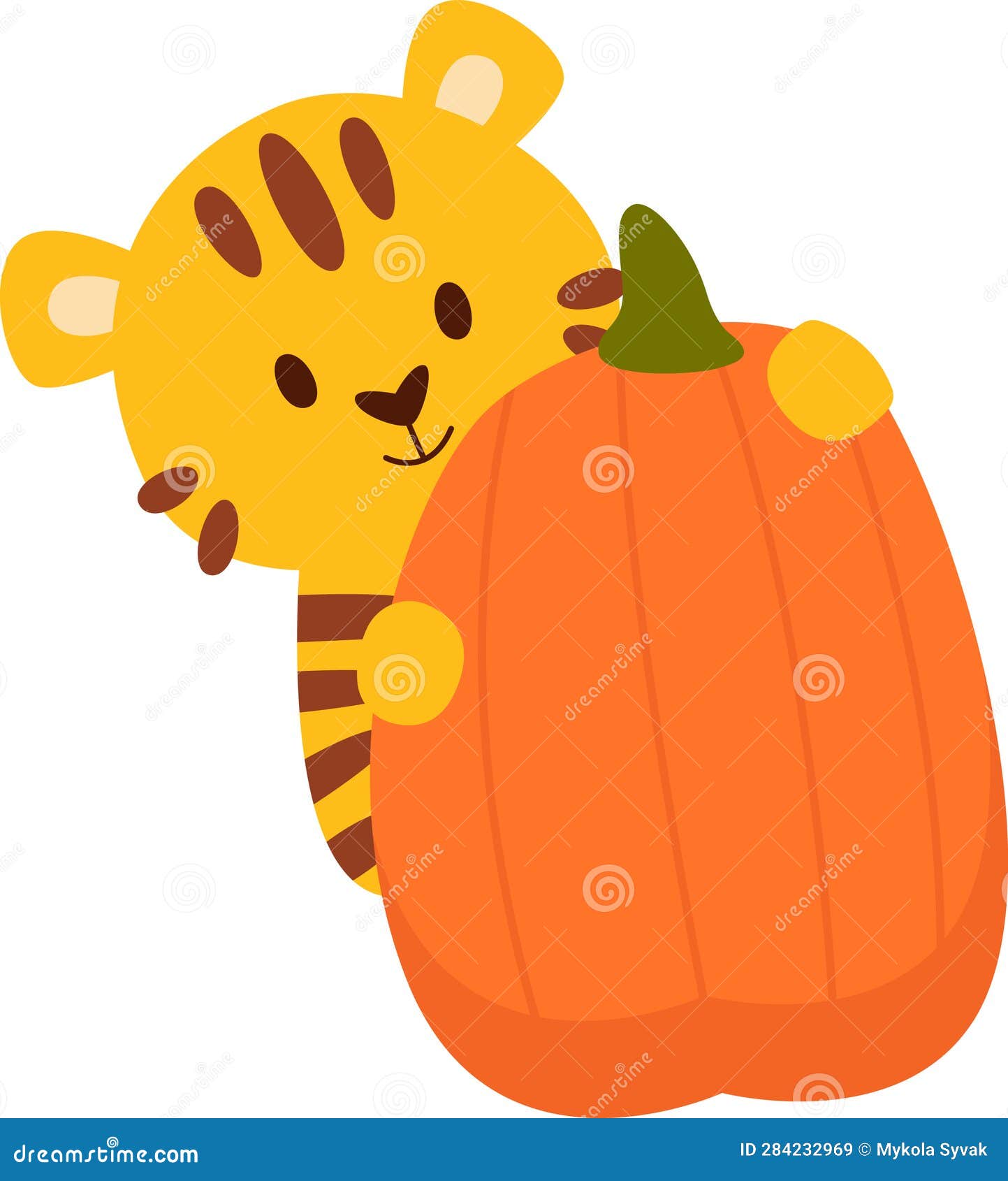 Pumpkin with Tiger stock vector. Illustration of pumpkin - 284232969