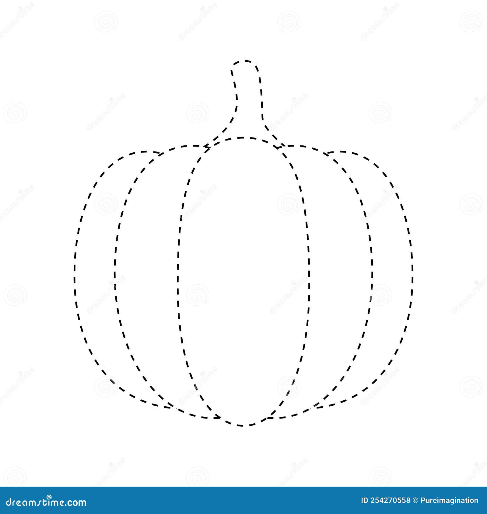 Pumpkin Tracing Worksheet for Kids Stock Vector - Illustration of ...