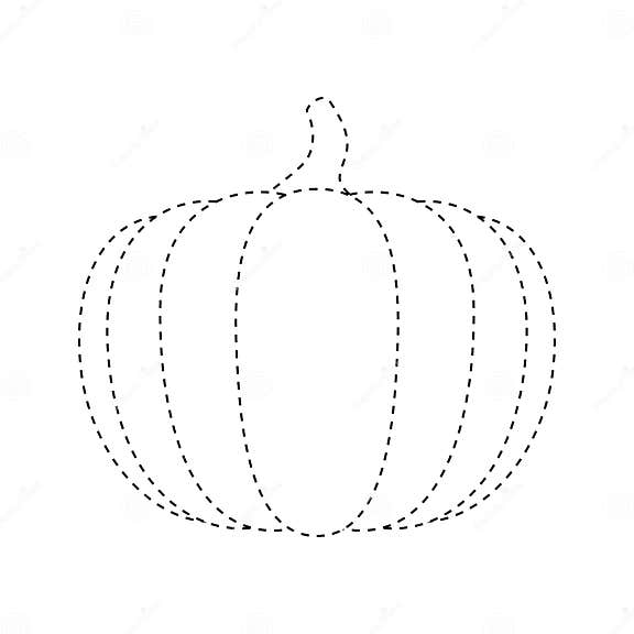Pumpkin Tracing Worksheet for Kids Stock Vector - Illustration of ...