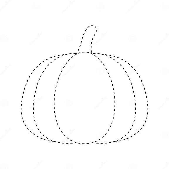 Pumpkin Tracing Worksheet for Kids Stock Vector - Illustration of ...