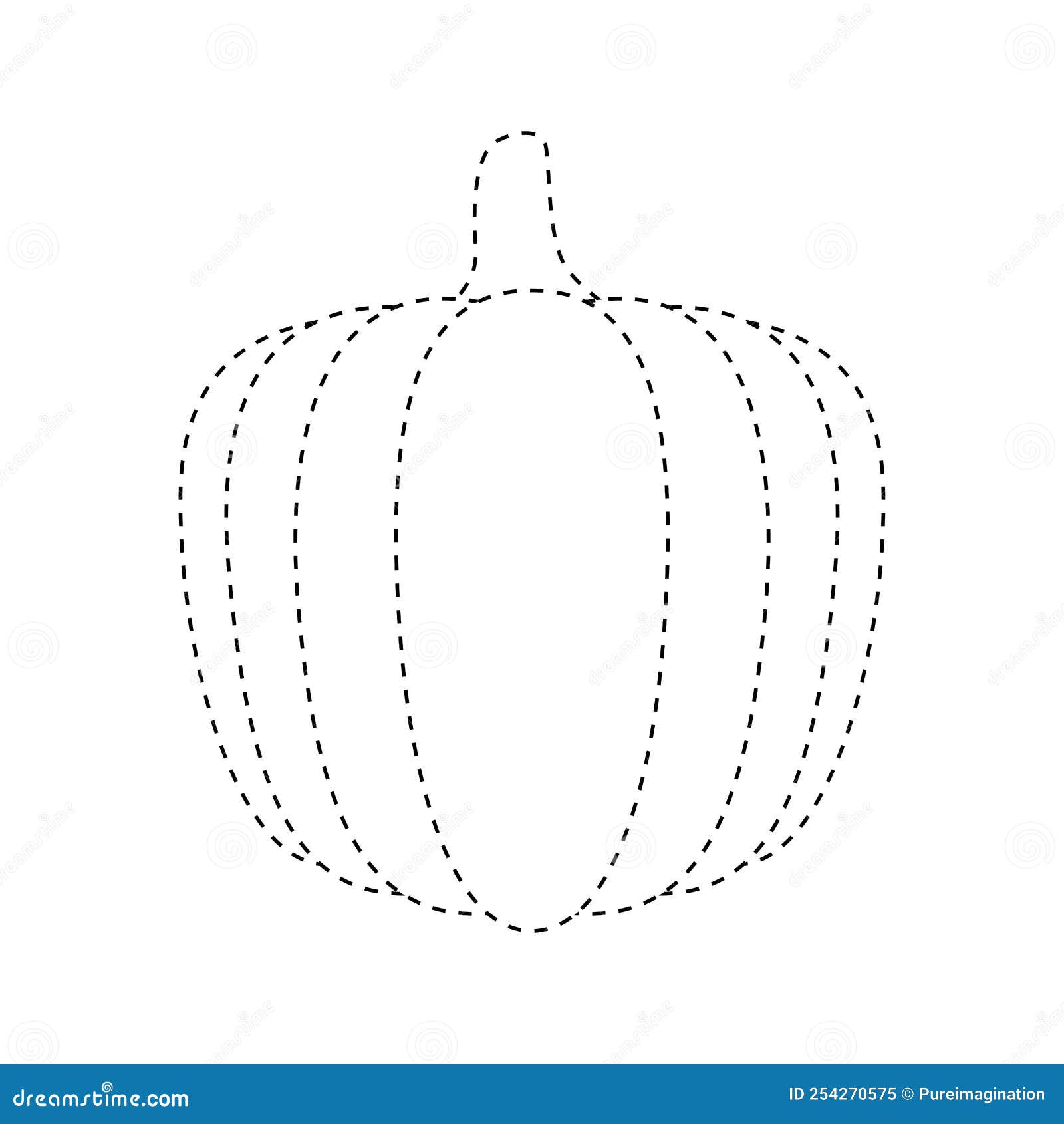 Pumpkin Tracing Worksheet for Kids Stock Vector - Illustration of ...