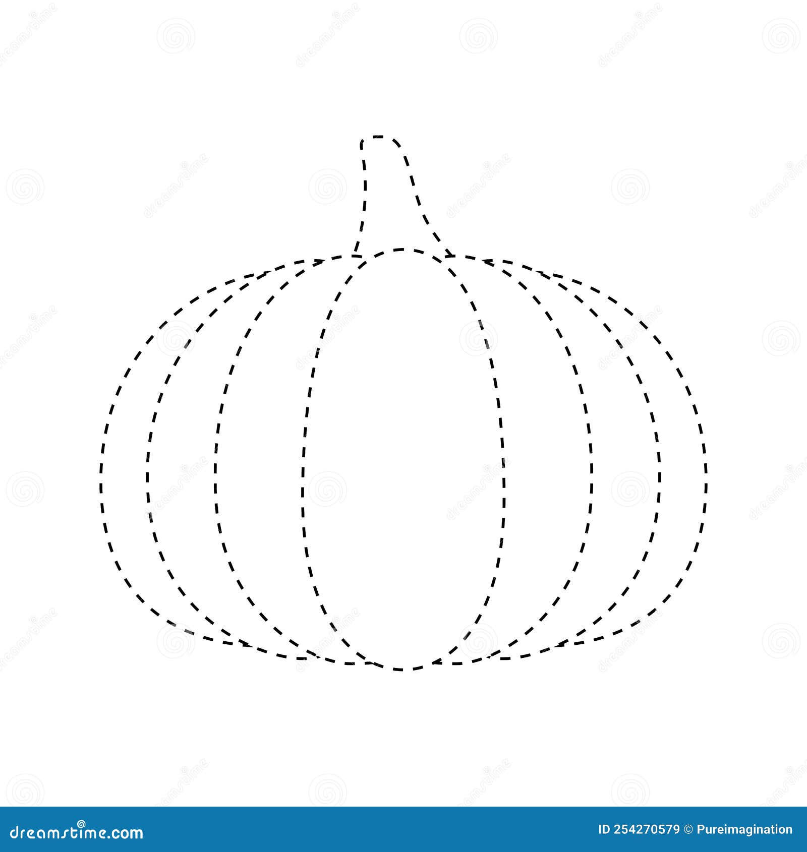 Pumpkin Tracing Worksheet for Kids Stock Vector - Illustration of ...