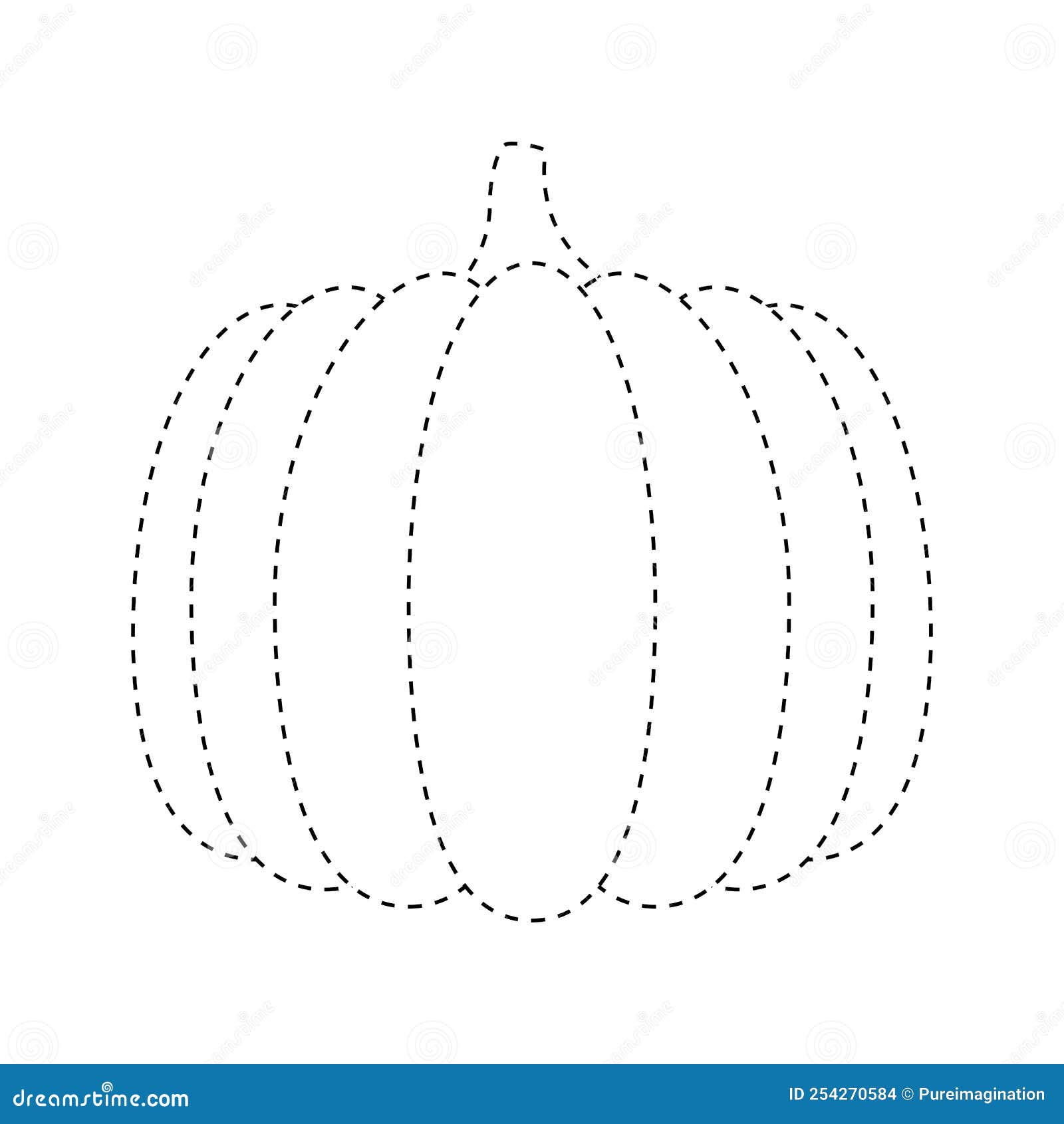Pumpkin Tracing Worksheet for Kids Stock Vector - Illustration of ...