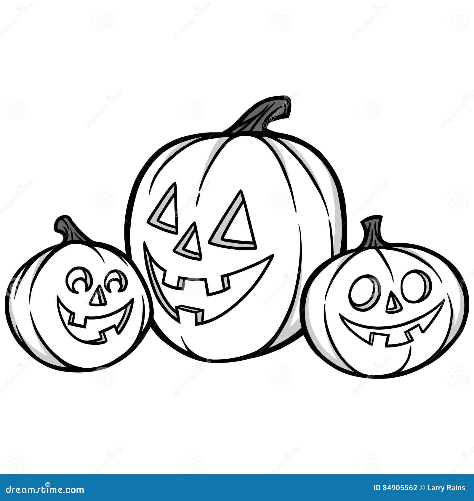 Pumpkin Trio Illustration stock vector. Illustration of vine - 84905562