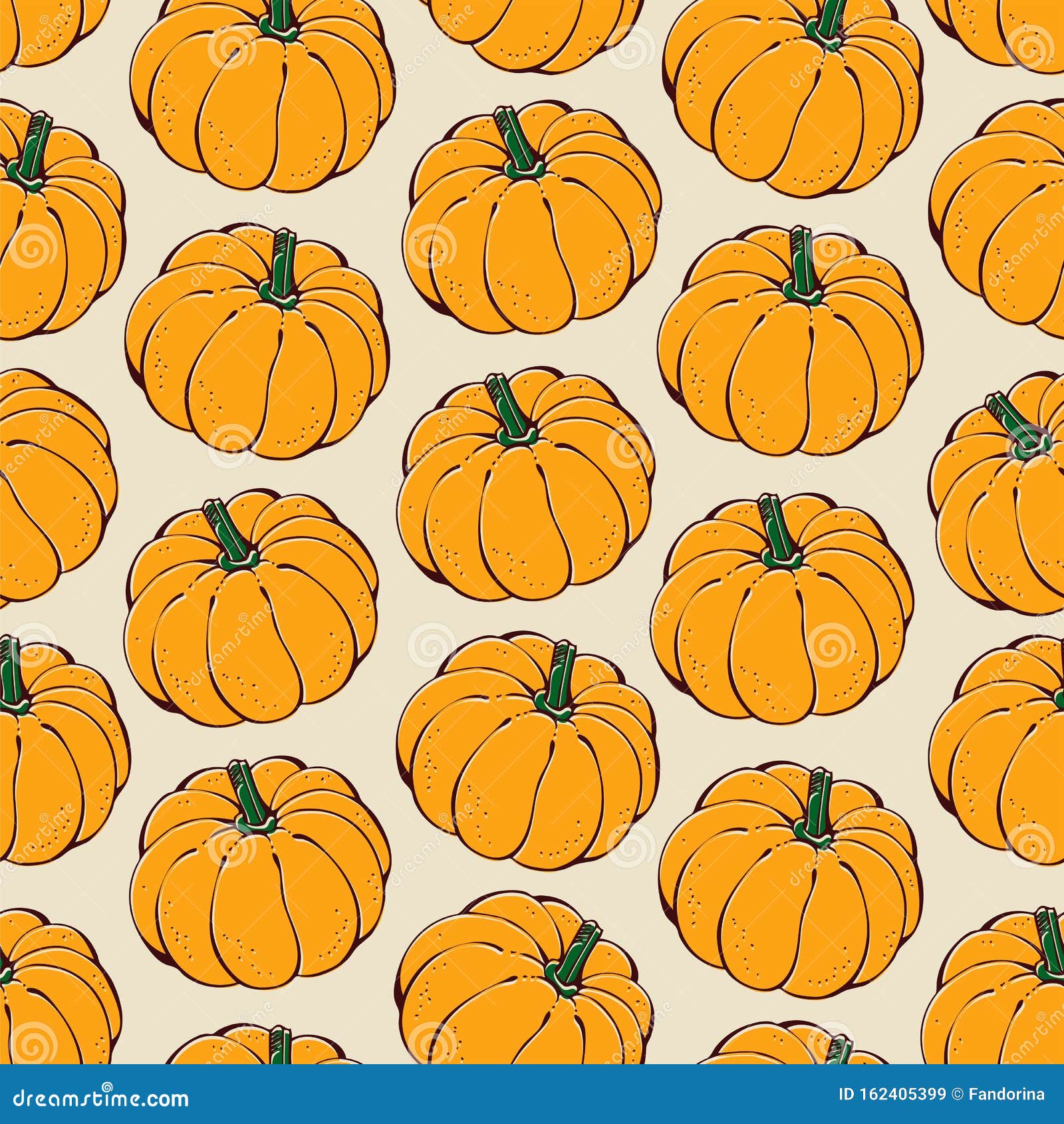 Pumpkin Vector Seamless Pattern Stock Image - Image of leaf, abstract ...