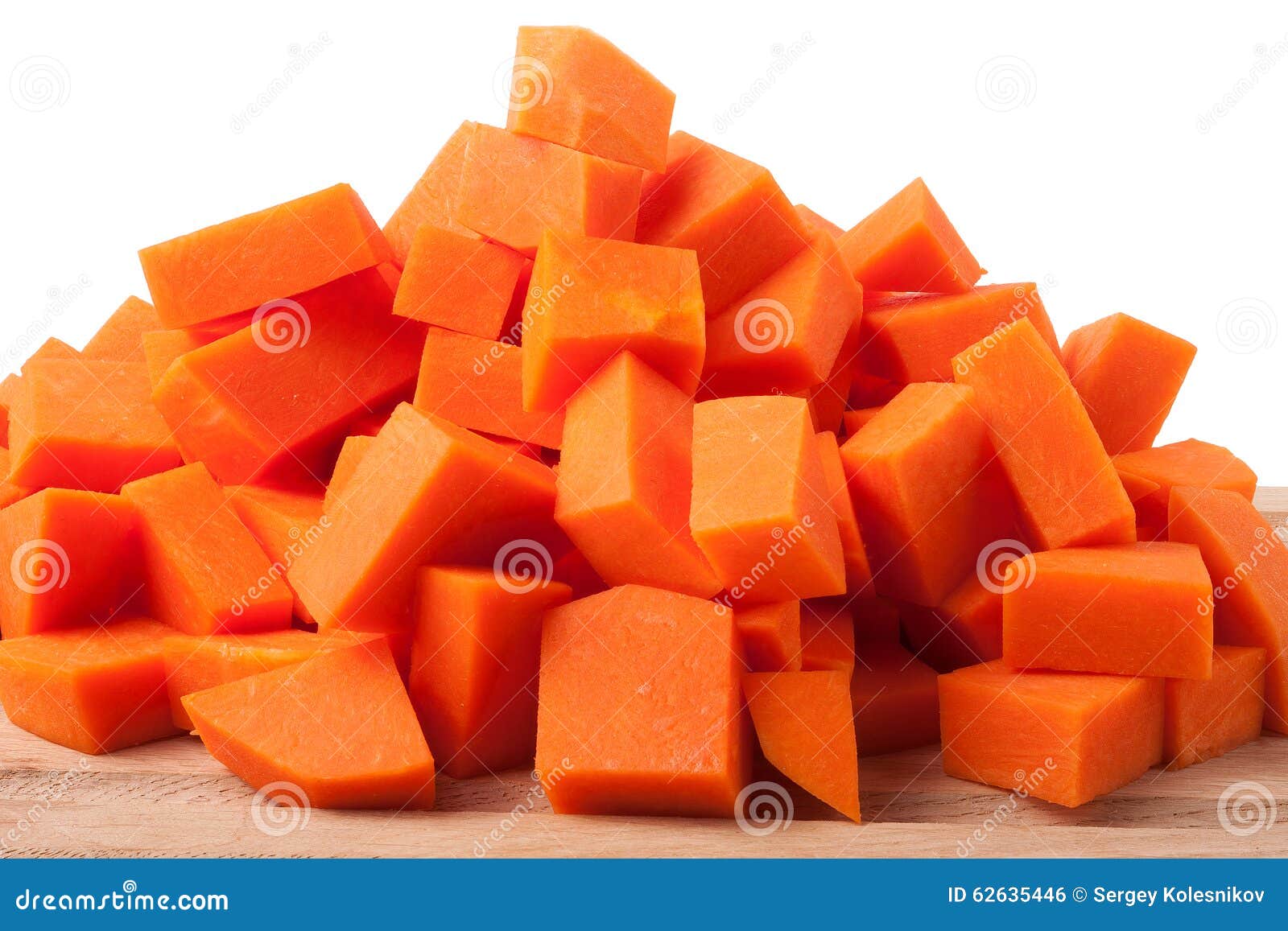 Pumpkin Vegetable Cube Slice Isolated on White Stock Photo - Image of ...