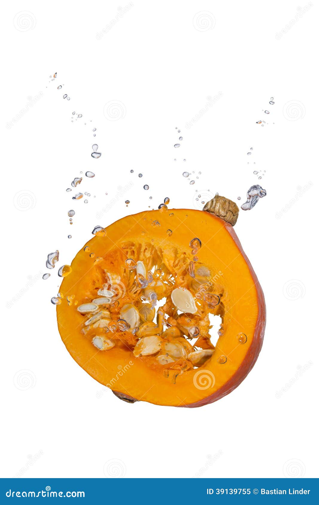 Pumpkin in Water with Air Bubbles Stock Image - Image of comestible ...