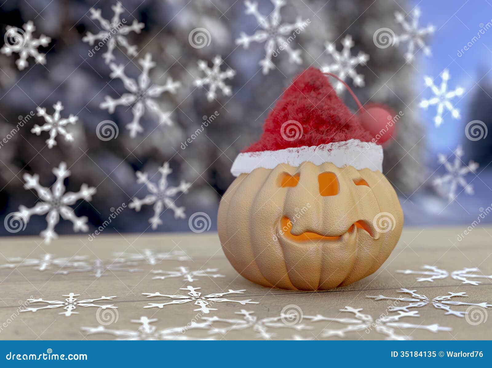 Pumpkin in winter stock image. Image of decoration, holiday - 35184135