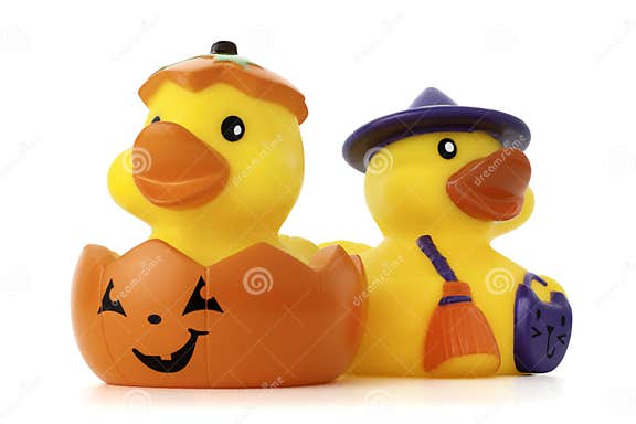 Pumpkin and Witch Rubber Ducks Stock Photo - Image of duckling, animal ...