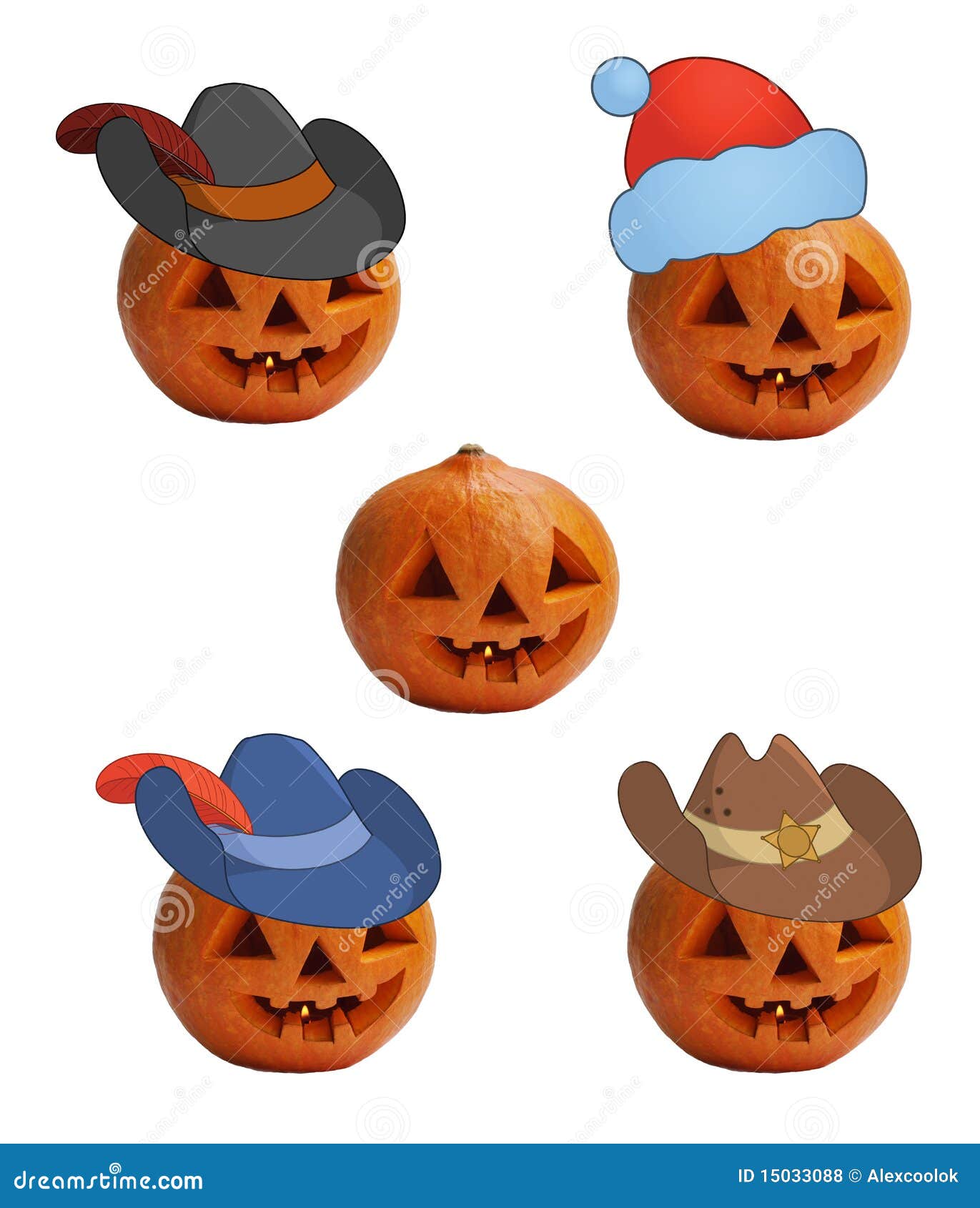 Pumpkins in caps stock illustration. Illustration of crop - 15033088