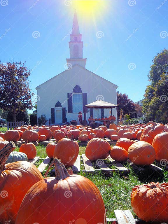 Pumpkins in church yard stock image. Image of sunshine - 27514963