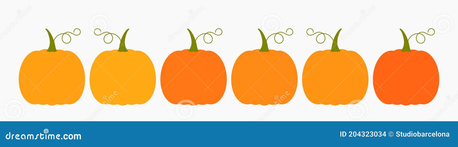 Pumpkins collection border stock vector. Illustration of decoration ...