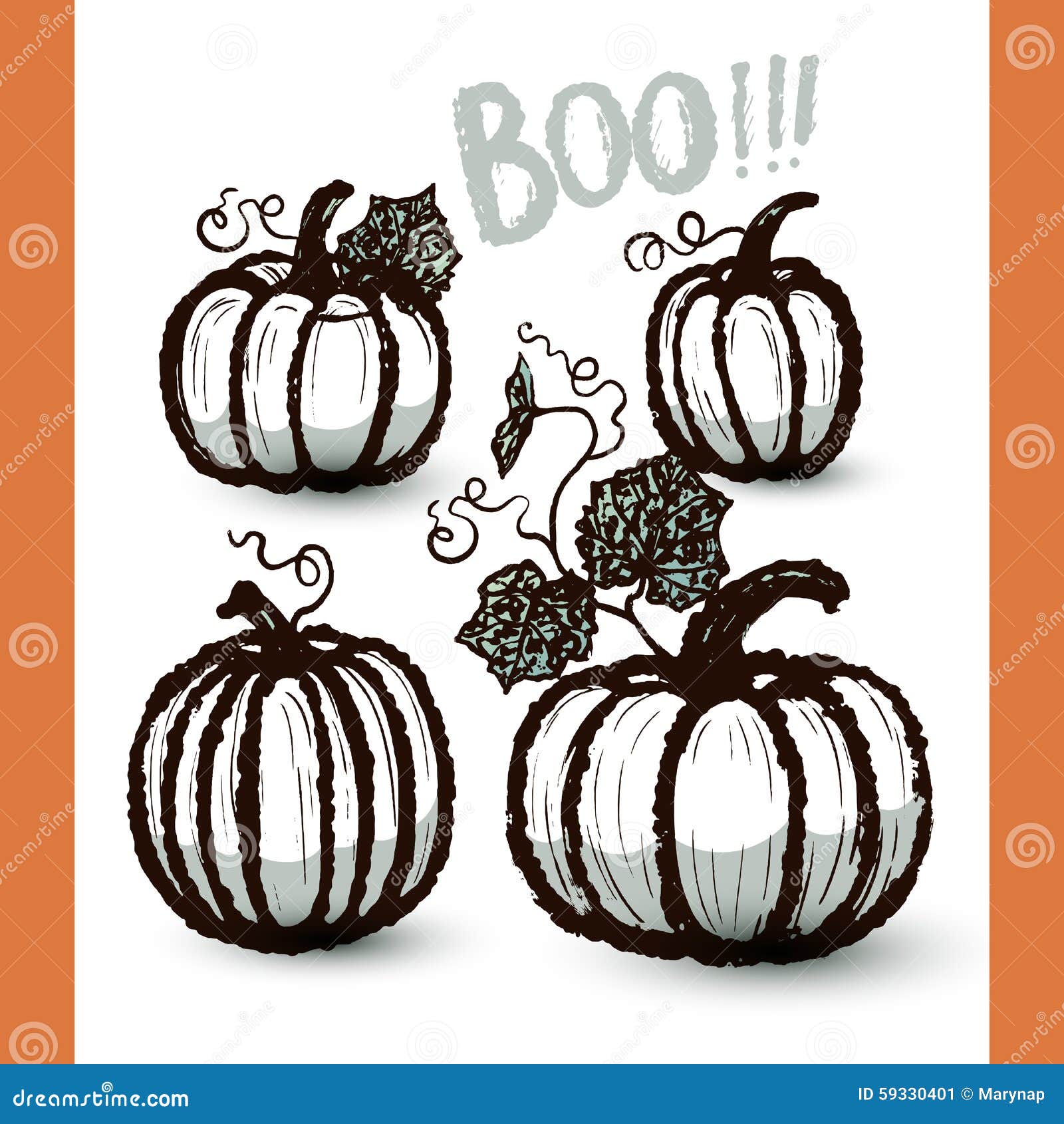 Pumpkins Collection/Ink Hand Drawn Pumpkins Set/Vector Pumpkins Stock Vector - Illustration of ...