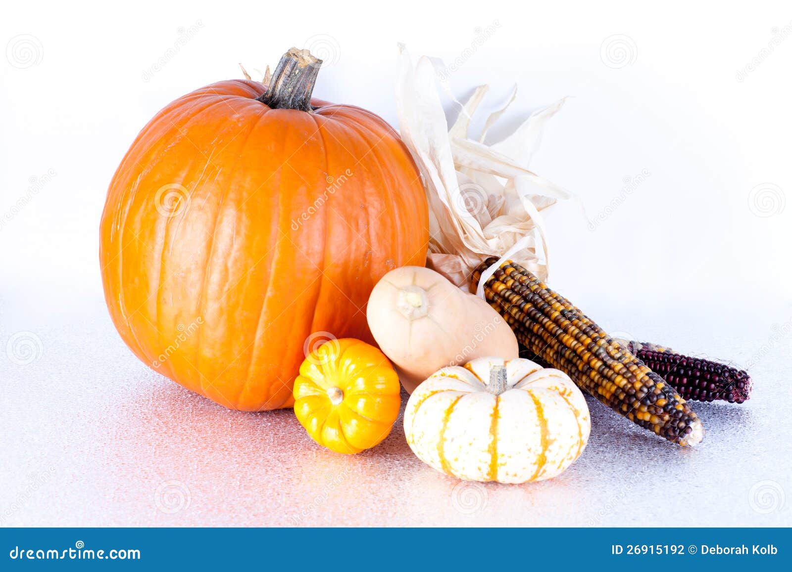 Pumpkins and Indian corn stock photo. Image of decorate - 26915192