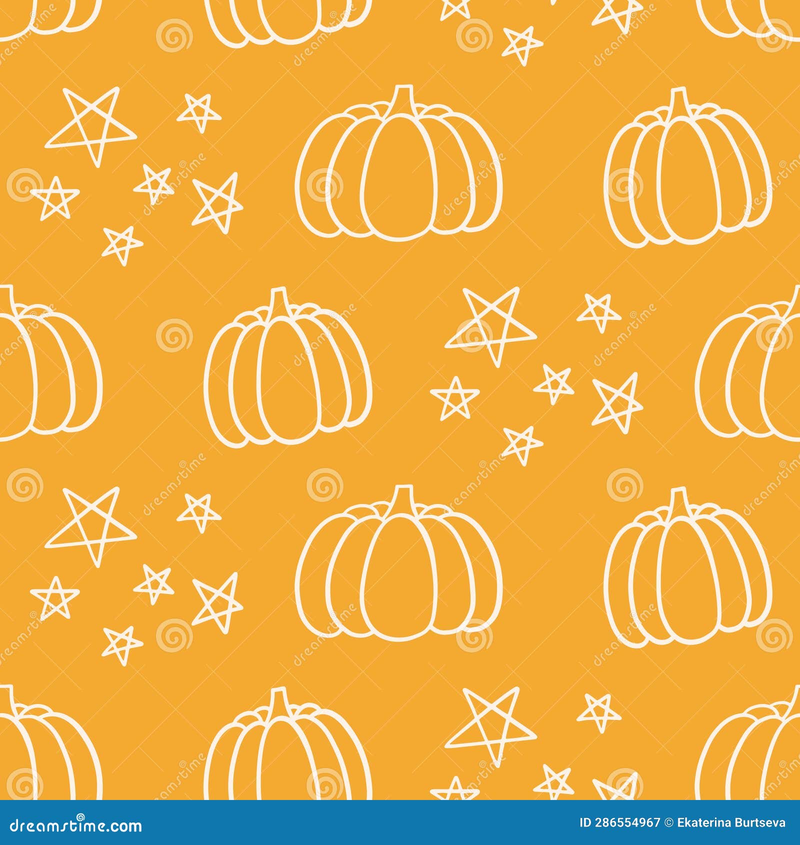Pumpkins Seamless Pattern Doodle Background Print Stock Vector ...