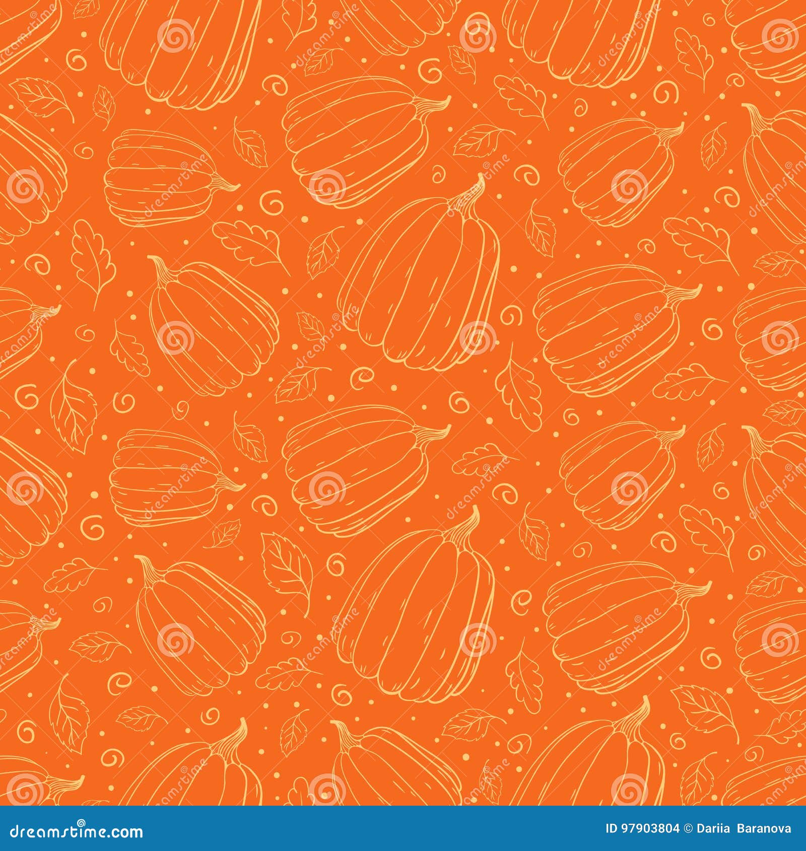 Pumpkins seamless pattern stock vector. Illustration of graphic - 97903804