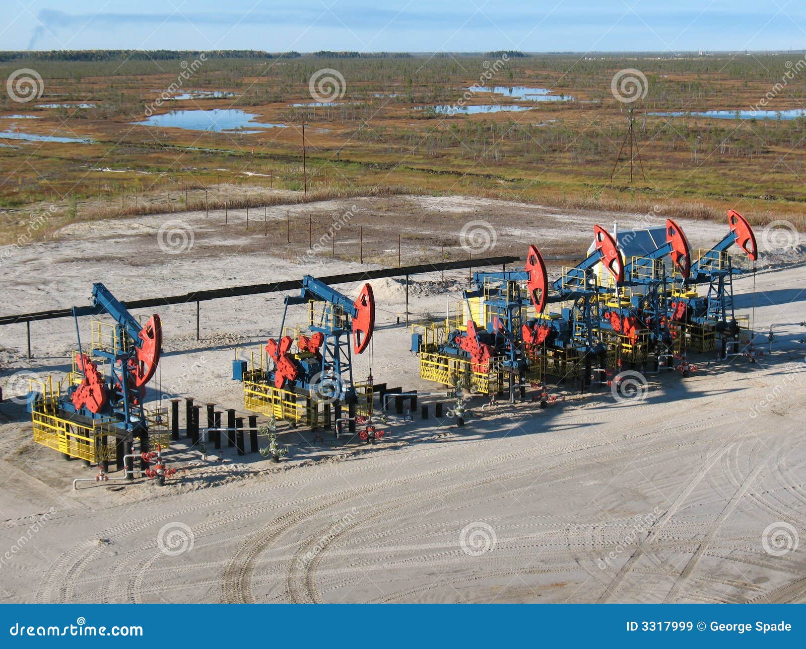 Pumps on swamp stock image. Image of crude, clouds, composition - 3317999