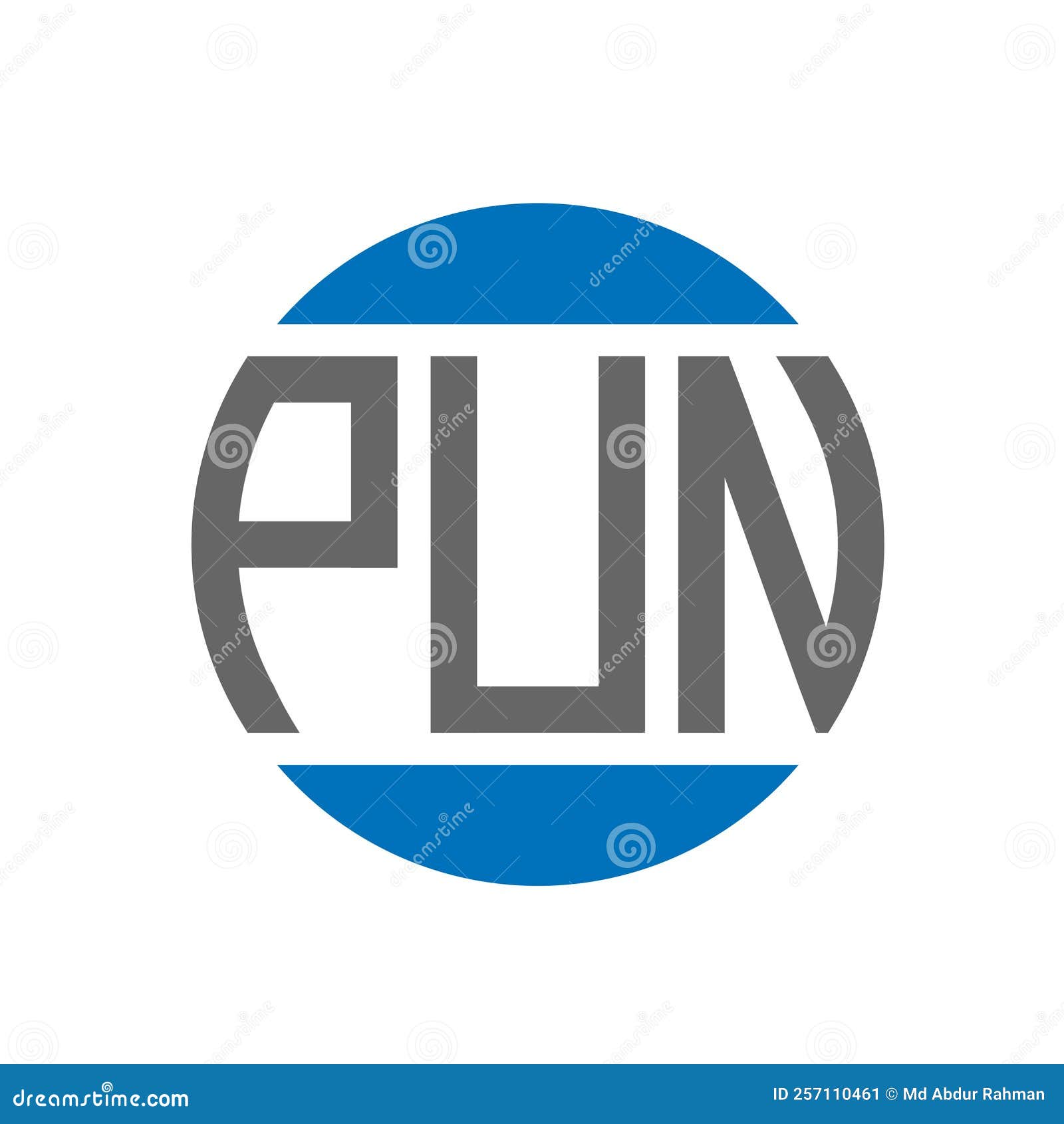 PUN Letter Logo Design on White Background. PUN Creative Initials ...