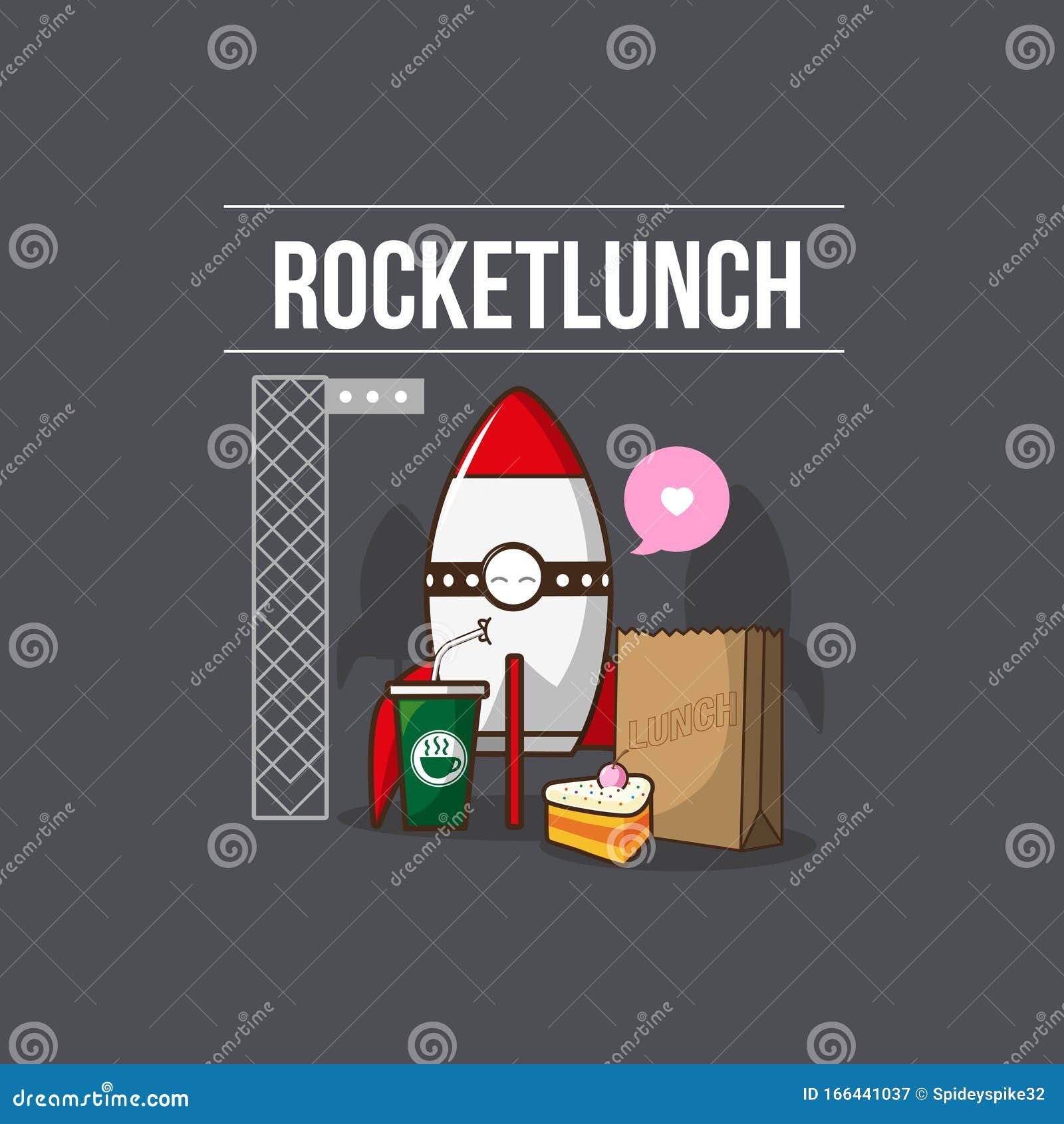 Pun Rocket Lunch before Launch. Pun Illustration Stock Vector ...