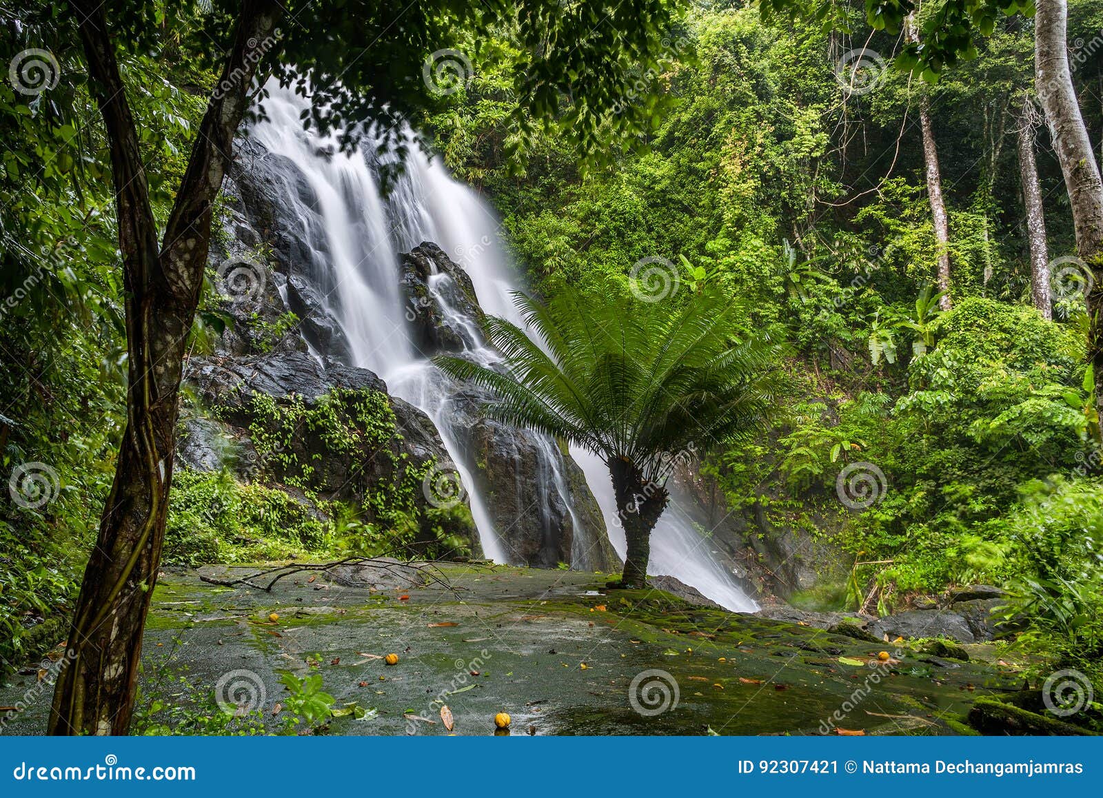 Pun Ya Ban Waterfall Ranong Thailand Stockbild - Bild von schlucht ...