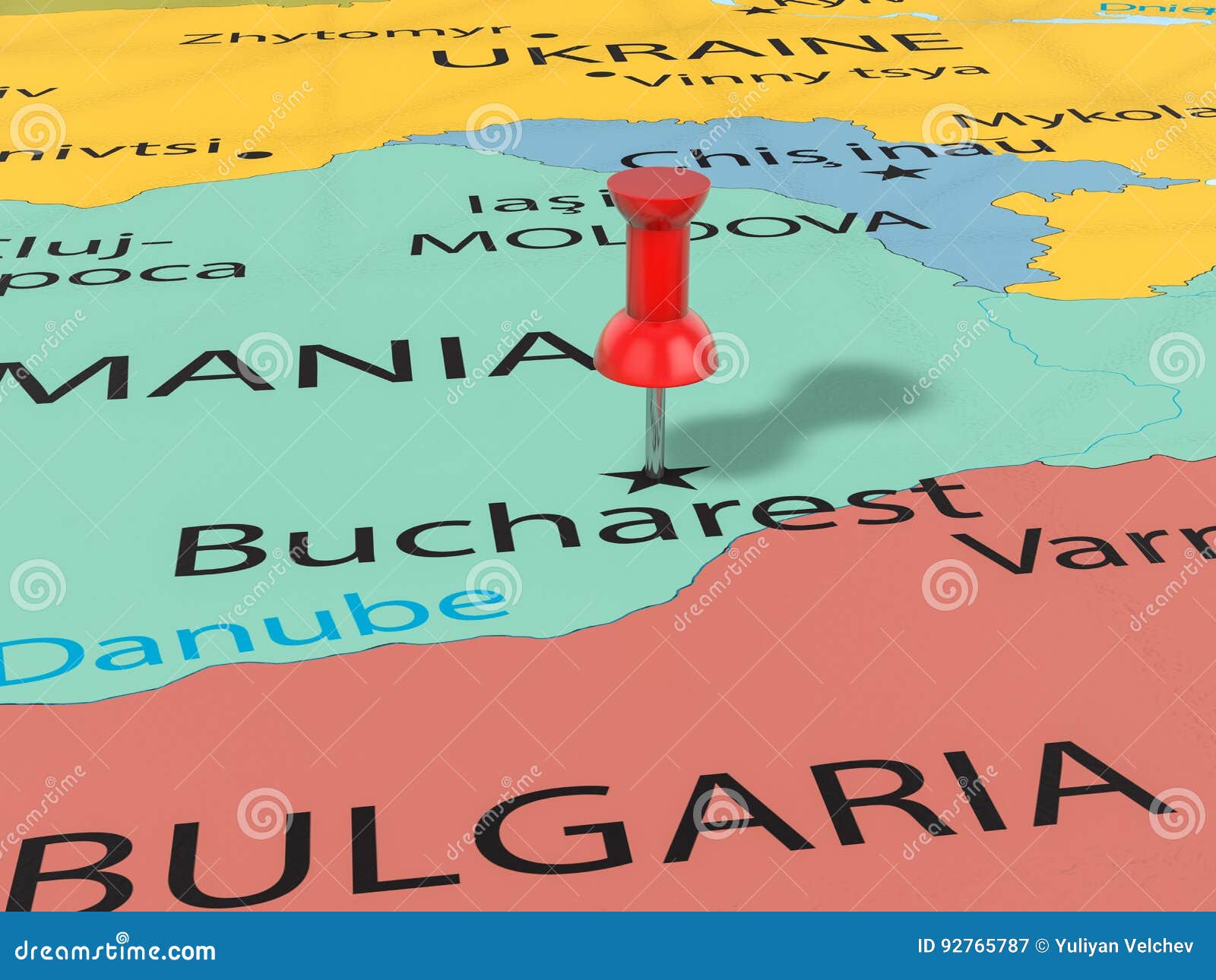 Punaise Op De Kaart Van Boekarest Stock Illustratie - Illustration of ...