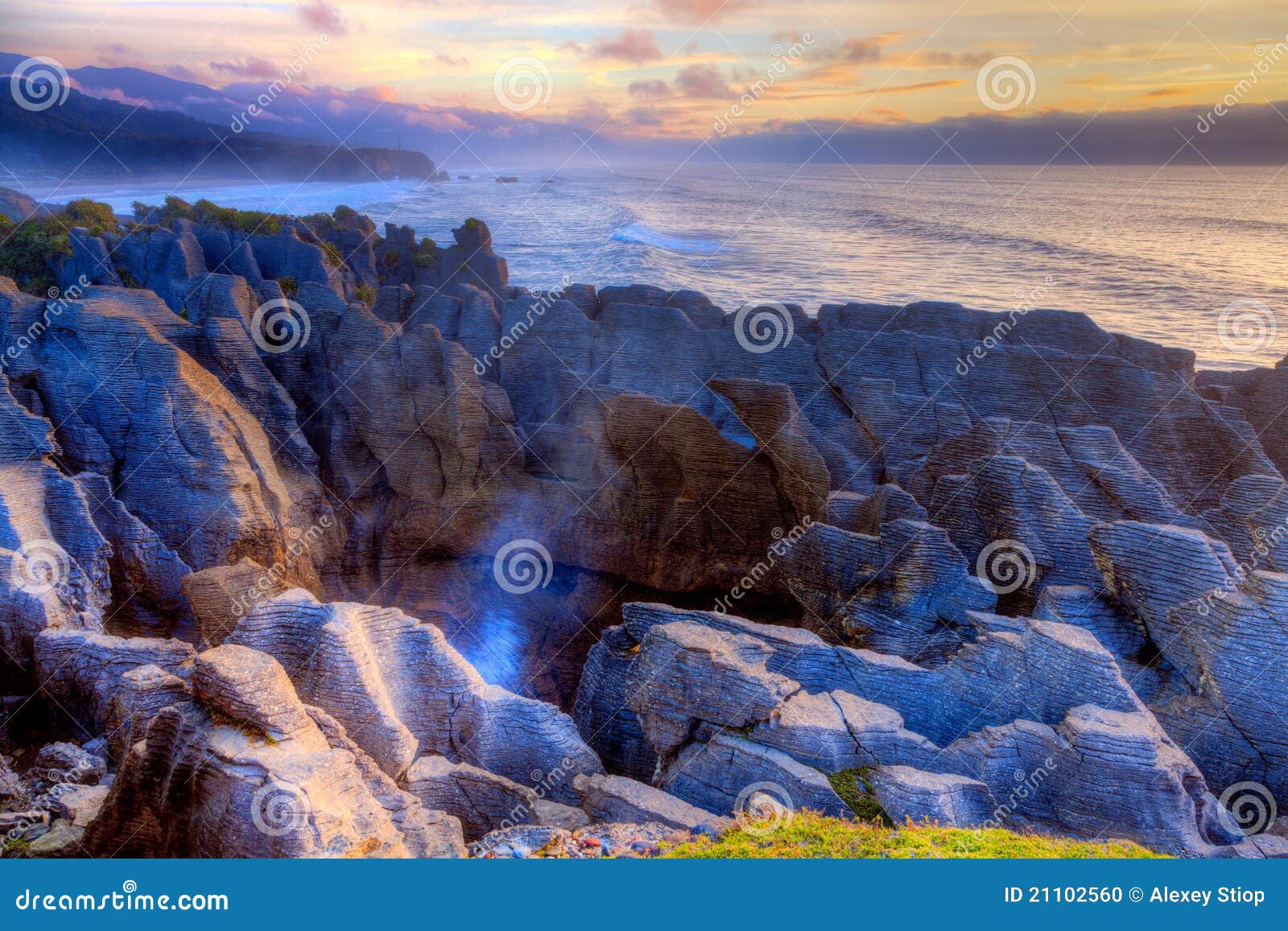 Punakaiki Pancake Rocks stock photo. Image of ocean, destination - 21102560