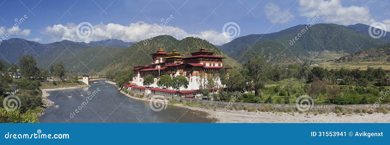 Punakha Monastery in Bhutan Asia Stock Image - Image of buddhist, blue ...
