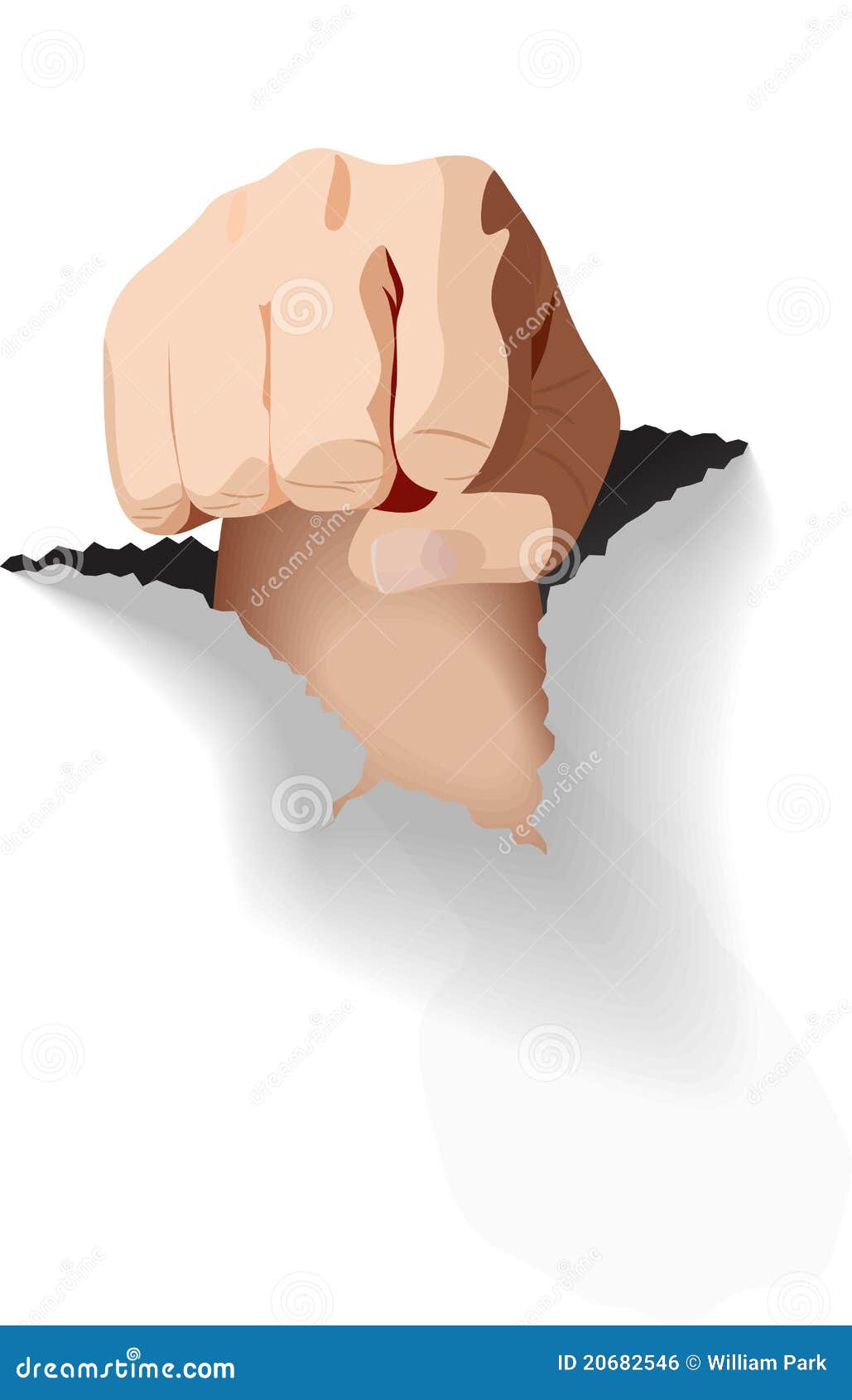 Punch through stock illustration. Illustration of fingers - 20682546