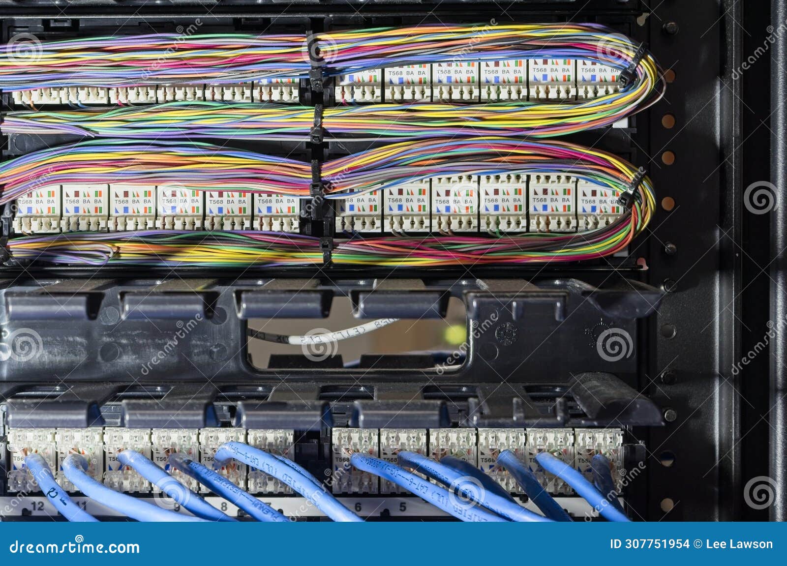 Wiring in a Network Cabinet with Punch Blocks and Network Cable Stock ...