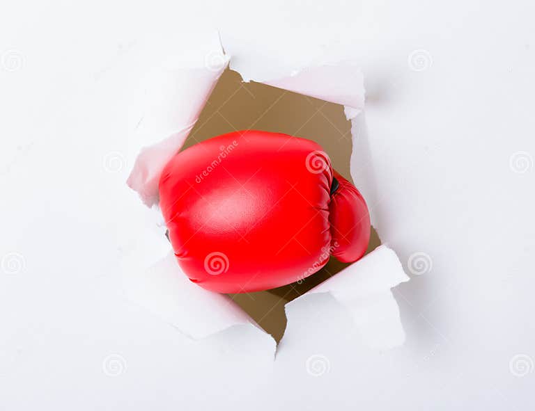 Punch Break through Paper Wall Stock Image - Image of painful, hole ...